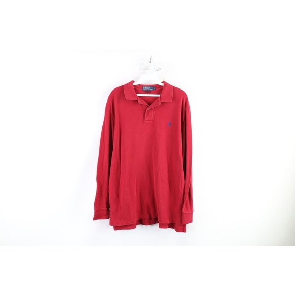 Ralph Lauren | Shirts | Vintage 9s Ralph Lauren Mens Large Faded Collared Long Sleeve Rugby Polo ...